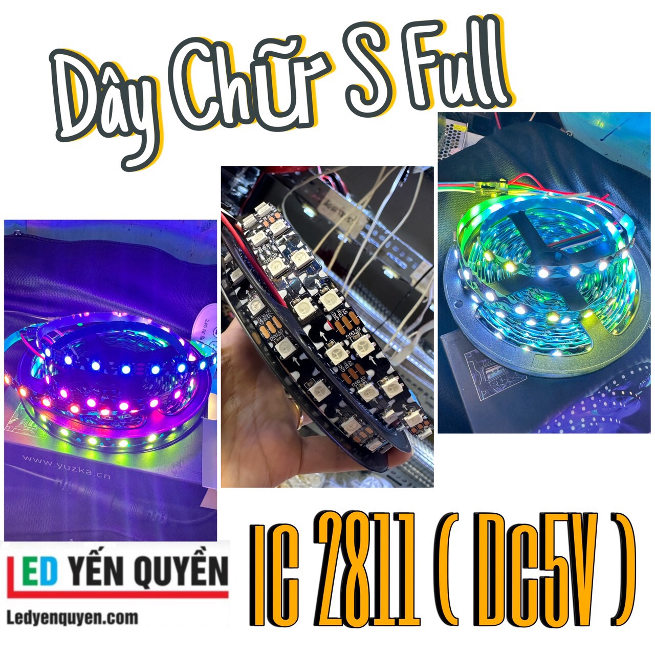 Led dây Chữ S full màu 2811 5V
